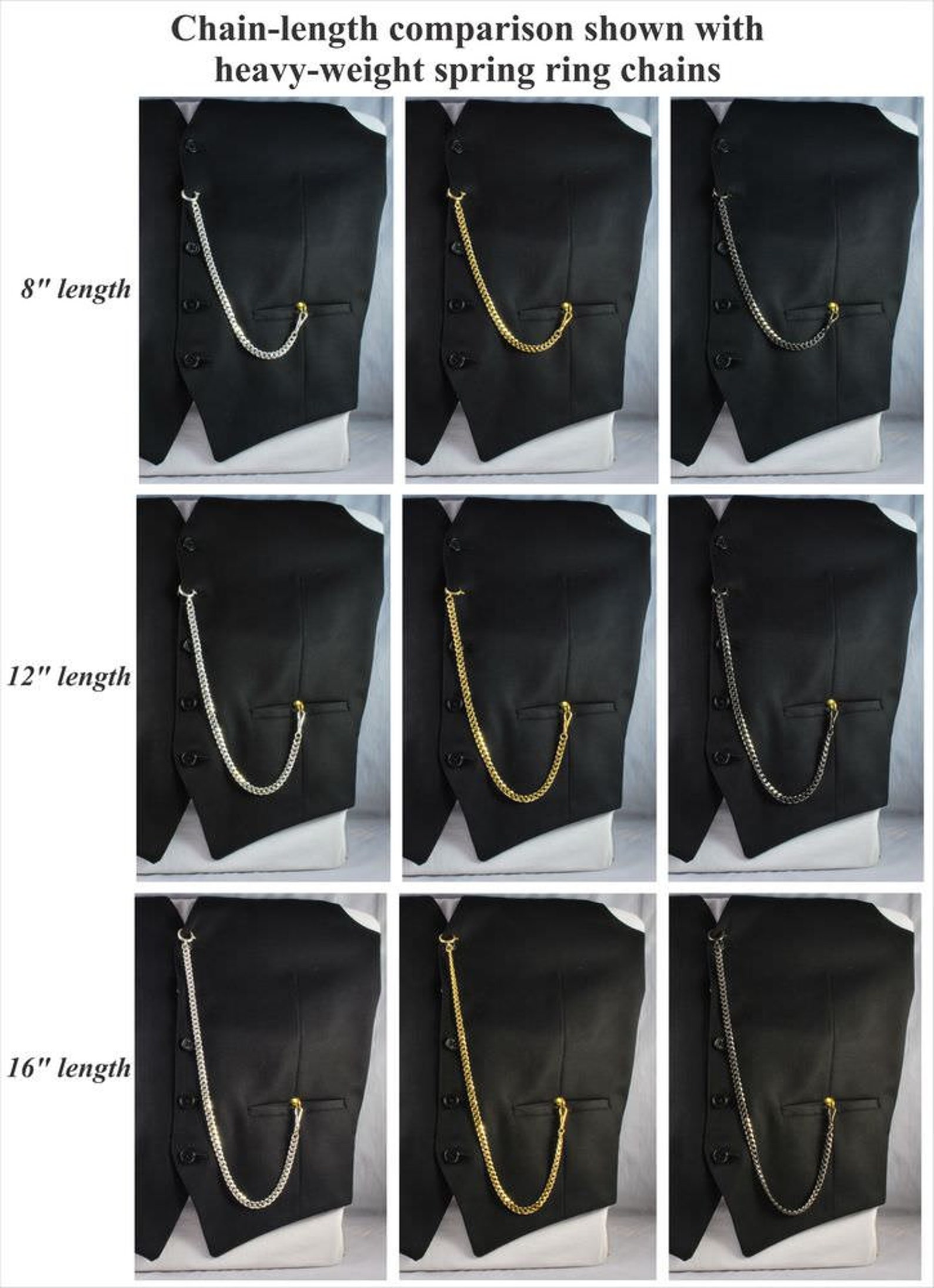 Straight Pocket Watch Chain Customizable With a Variety of | Etsy