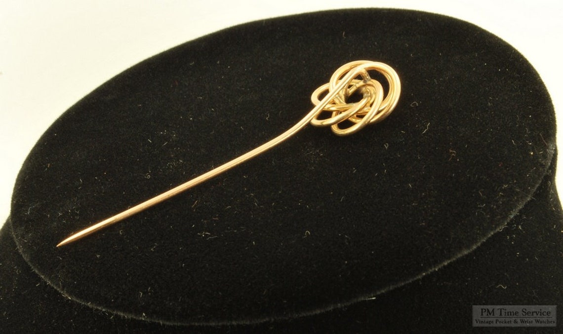 Yellow Gold (filled) Spiral Vintage Stick Pin, Handsome Spiral Design ...