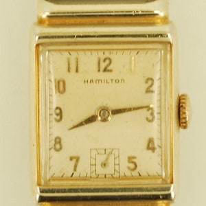 Hamilton Grade 982 Vintage Wrist Watch, 19 Jewels, Yellow Gold (filled ...