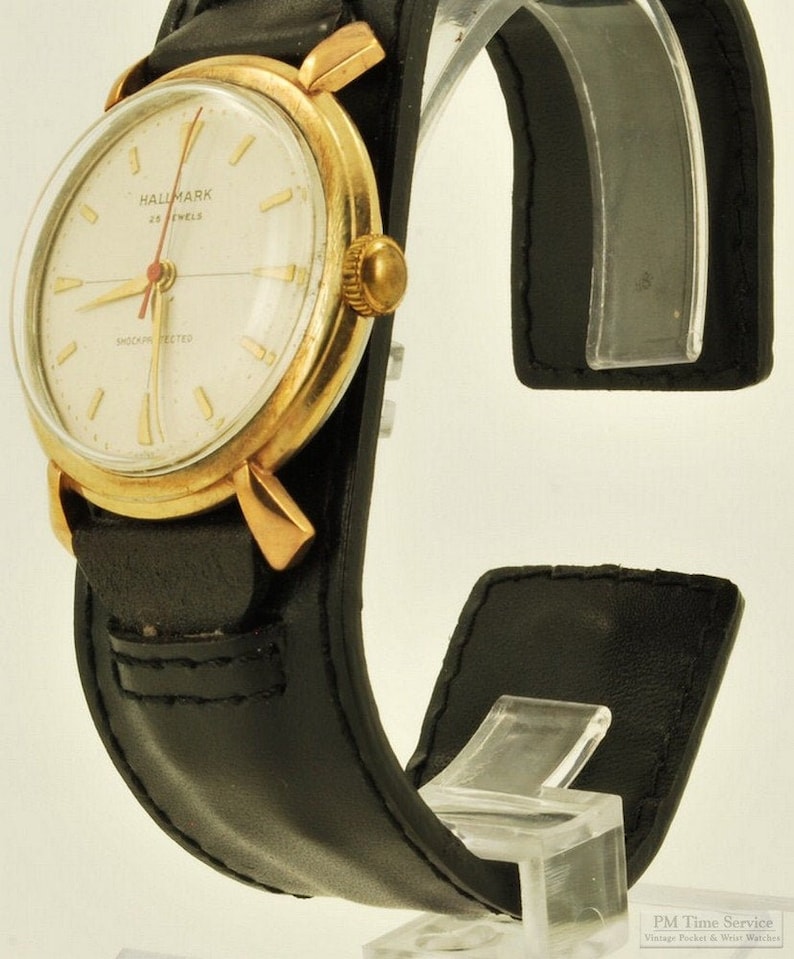 Hallmark Vintage Wrist Watch, 25 Jewels, Water Resistant Yellow Gold ...