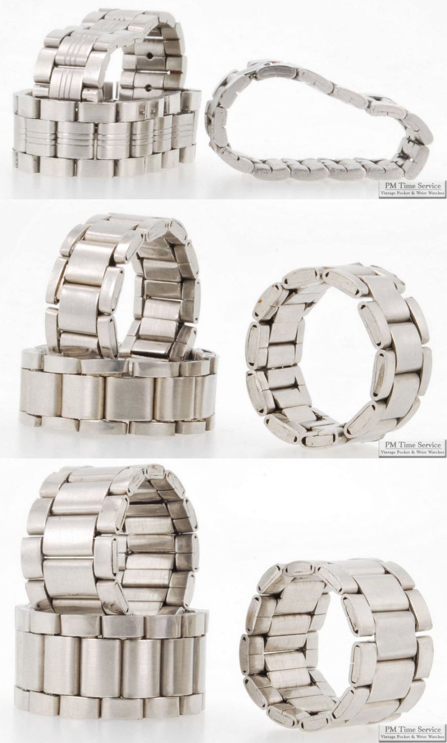 Repurposed Stainless Steel Watch Band Rings, in a Variety of Styles and ...