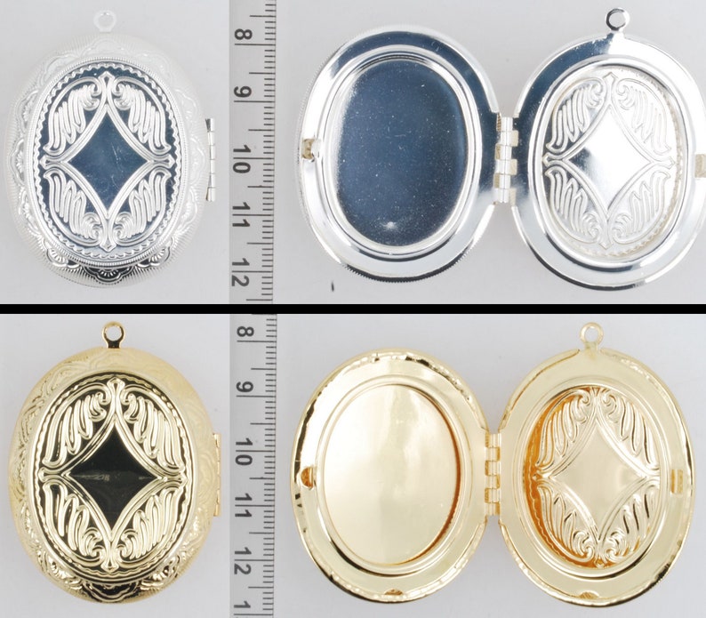 Large Oval Locket, Choice of Flower & Animal-themed Cameos, With ...