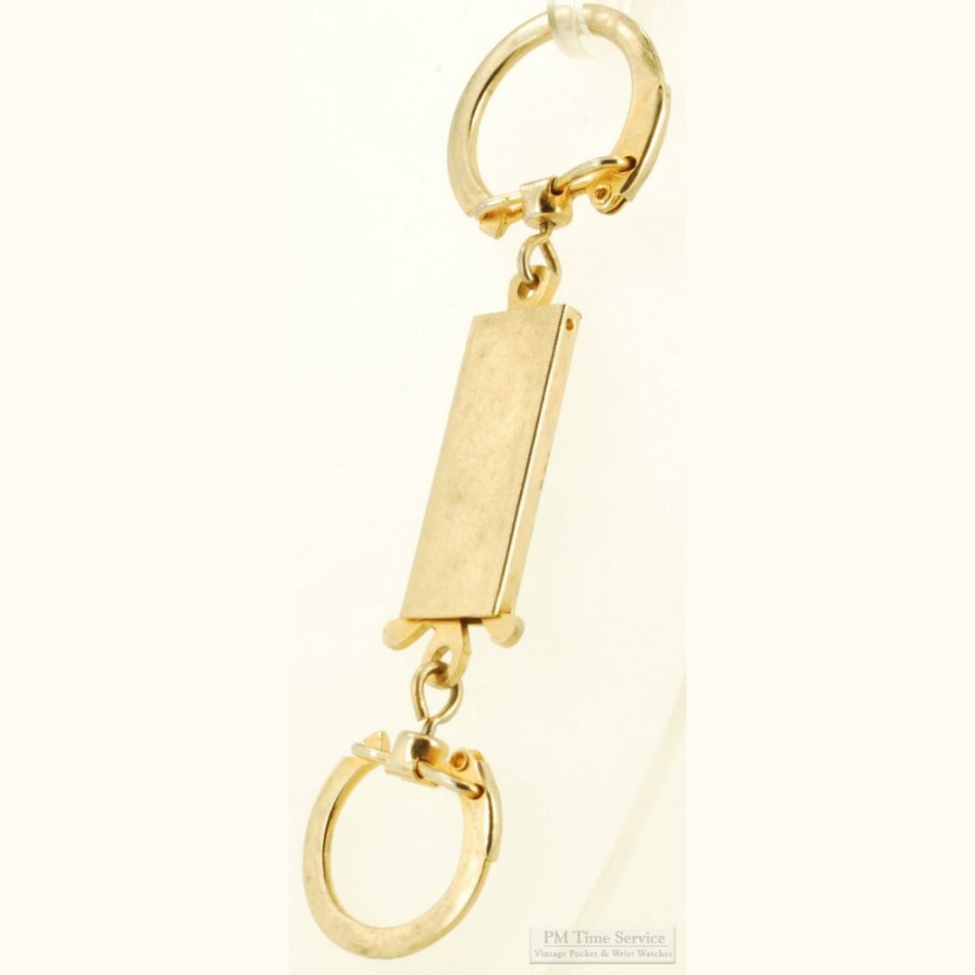 Gold-toned Dual-sided Detachable Key Chain, Rectangular Center With ...