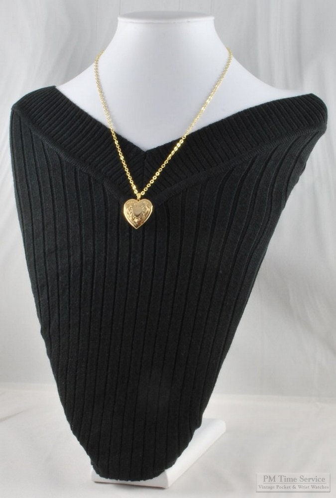Heart Shaped Engraved Locket, With a Variety of Material and Necklace ...
