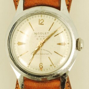 Nicolet Vintage Wrist Watch, 17 Jewels, Heavy Silver-toned & Stainless ...