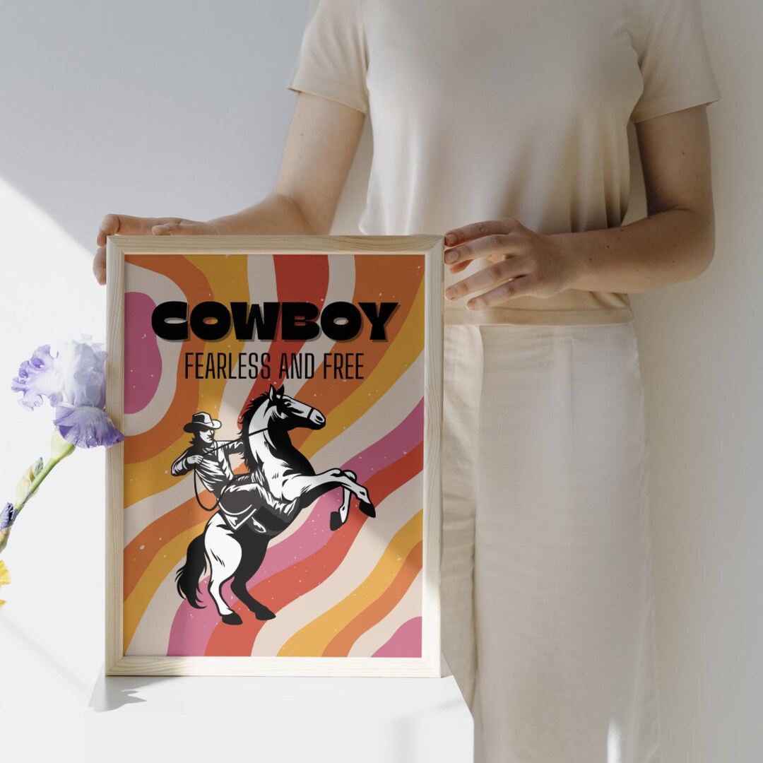 Cowboy Silk Poster: Fearless & Free Boho Wall Art - Etsy