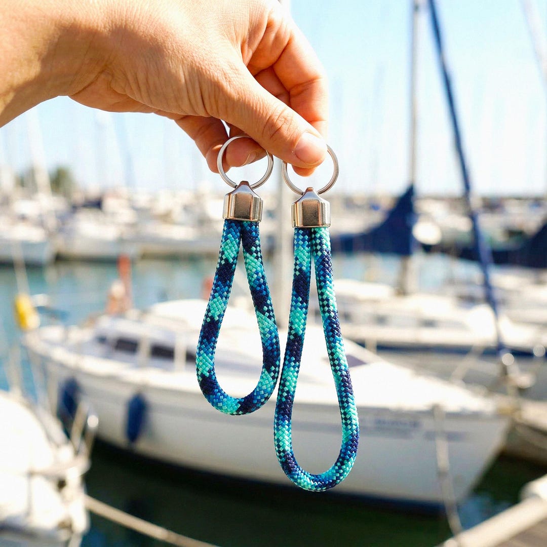 Nautical Rope Keychain | Sailing Rope Key Fob & Wristlet | Handmade ...