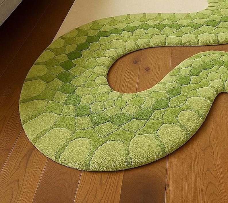 Hand-tufted Wool Snake Rug: Bold Serpent Hallway Runner . - Etsy