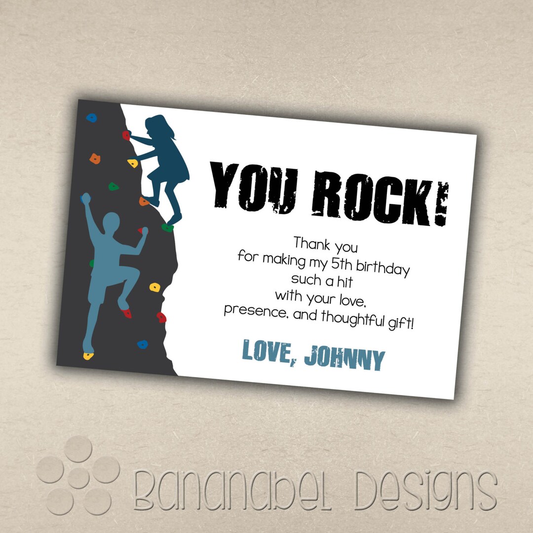 Rock Climbing Thank You Card - Etsy