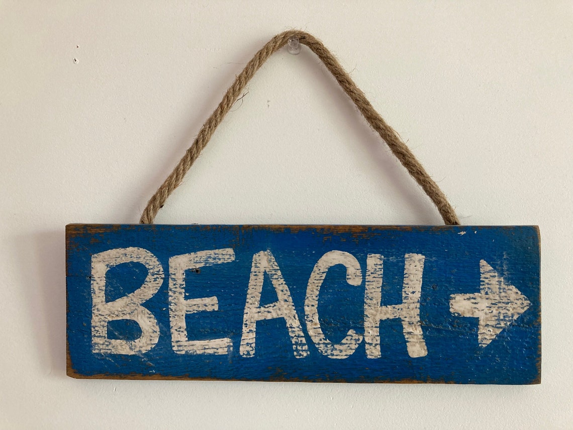 Beach Directional Distressed Sign - Etsy