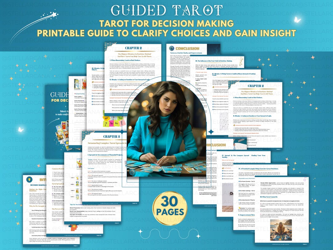 Tarot Guide for Decision Making Printable Workbook Pdf With Clarity ...