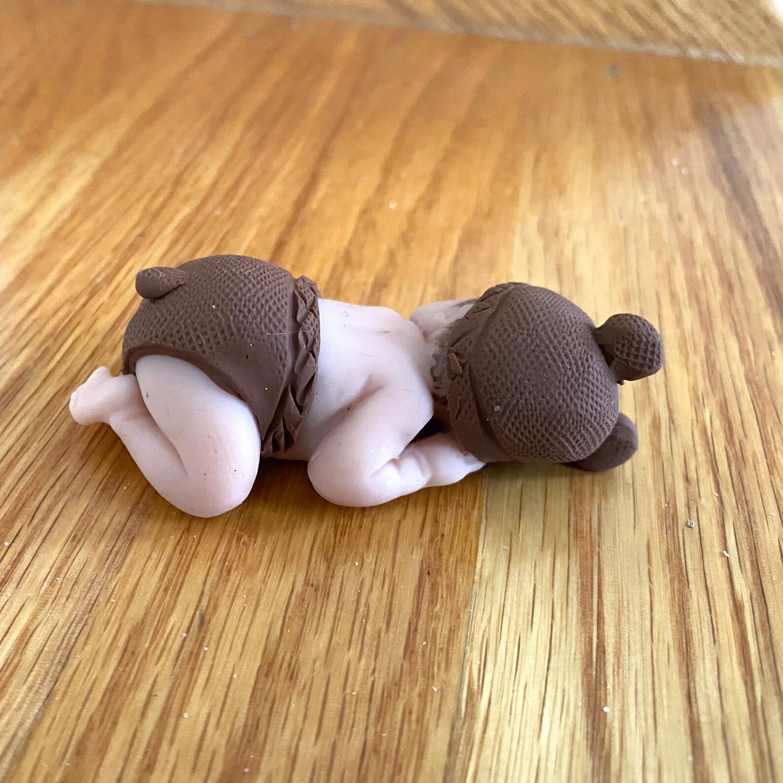 2.5 Handmade Polymer Clay Baby in Teddy Bear Outfit - Etsy