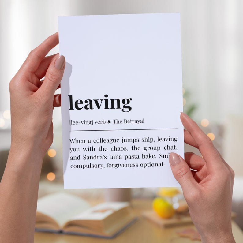 Funny Leaving Card for Colleague · Printable Instant Download A4 Fold ...