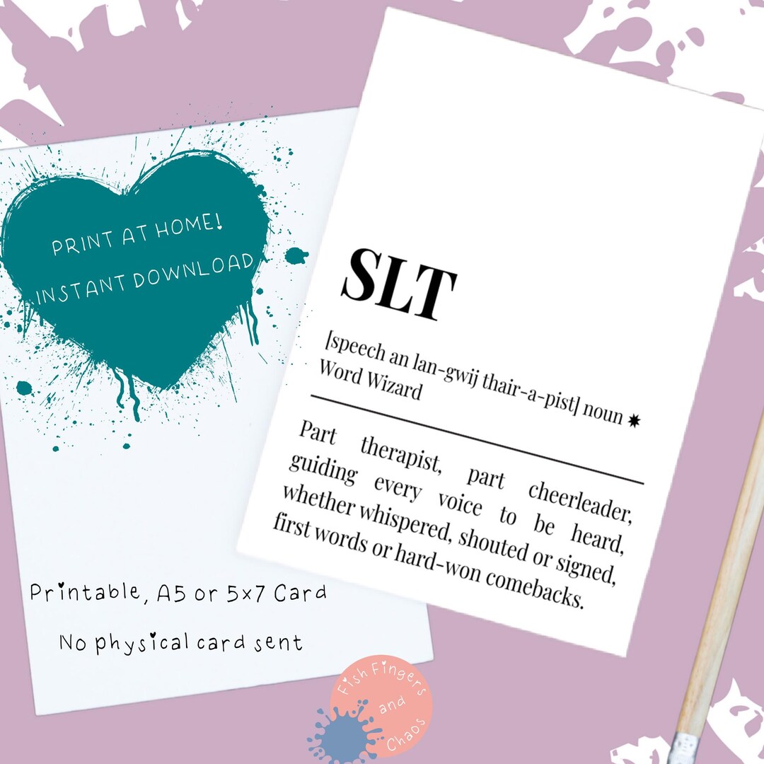 Printable SLT Definition Card · Instant Download A4 Fold to A5 / 5x7 ...