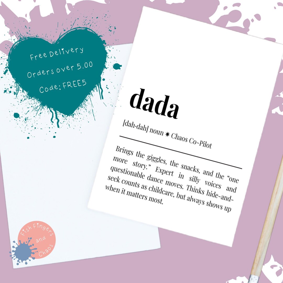 Funny Dada Definition Card: Father's Day New Dad Gift - Etsy UK