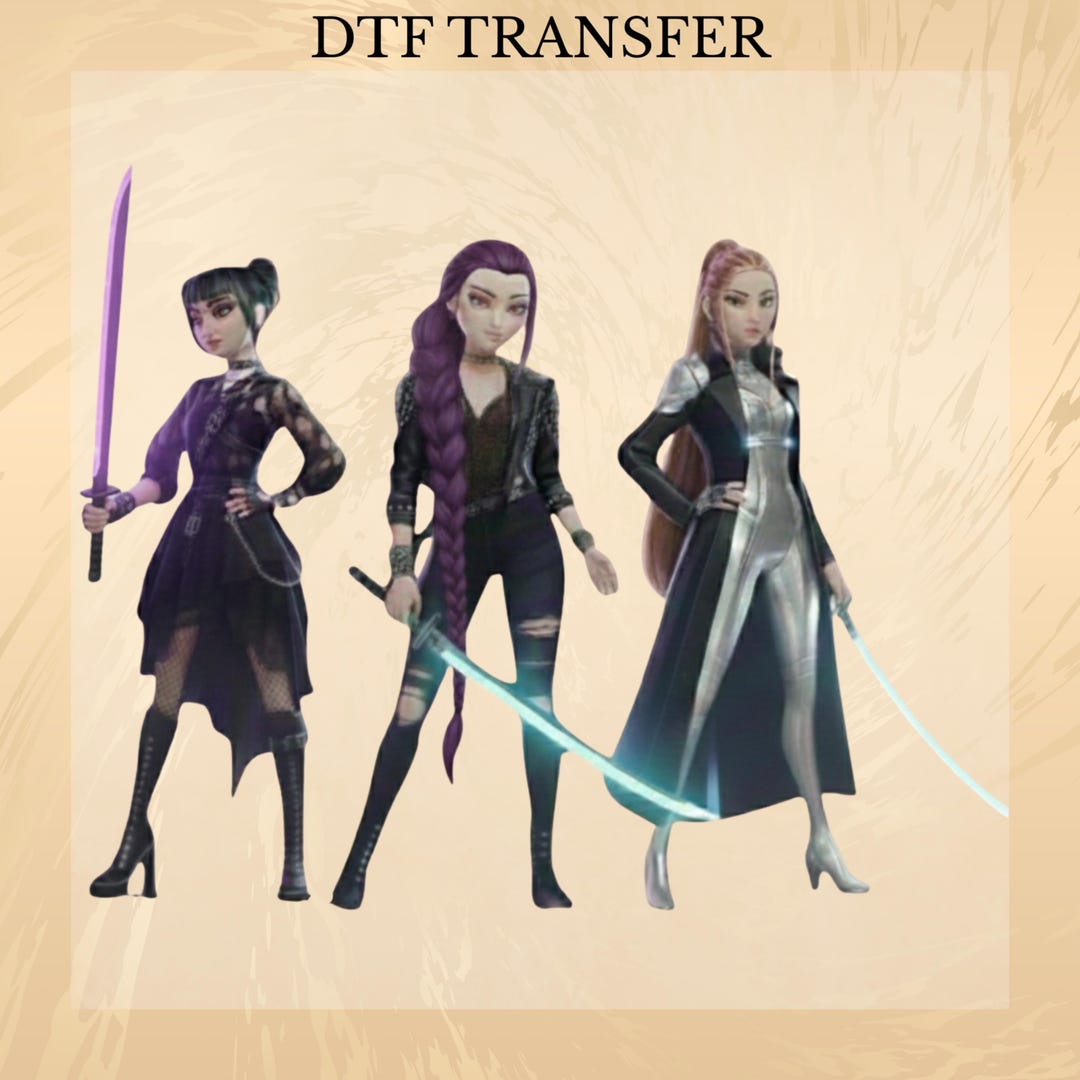 K-pop Demon Hunters DTF Transfer Ready to Press: Rumi, Mira, Zoey ...