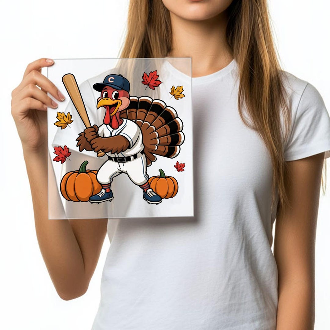 Thanksgiving Baseball Turkey DTF Transfer: Autumn Sport Shirt Print - Etsy