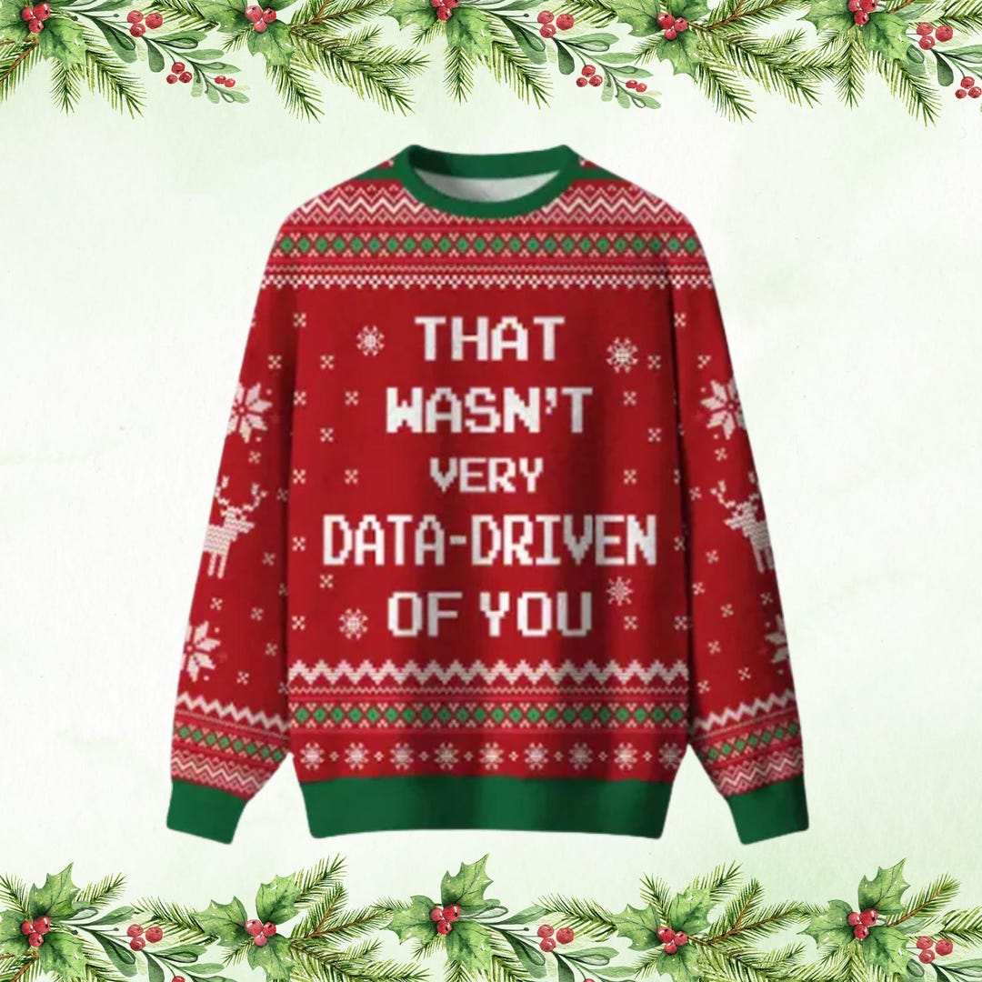 Funny Data Driven Christmas Sweater, Red Ugly Xmas Sweatshirt, Data ...