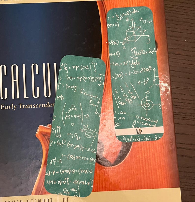 Maths & Physics Bookmark – Chalkboard Vector Calculus Design | Geeky ...