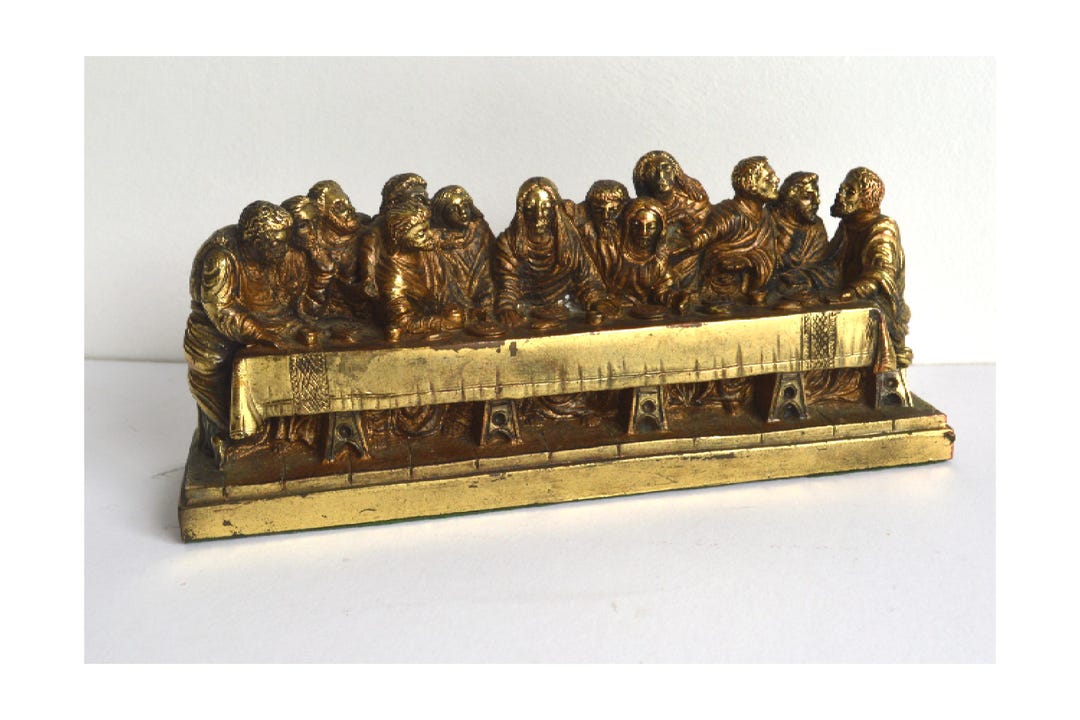 Gothic Gold Last Supper Figurine – Religious Altar, Dark Academia Decor ...