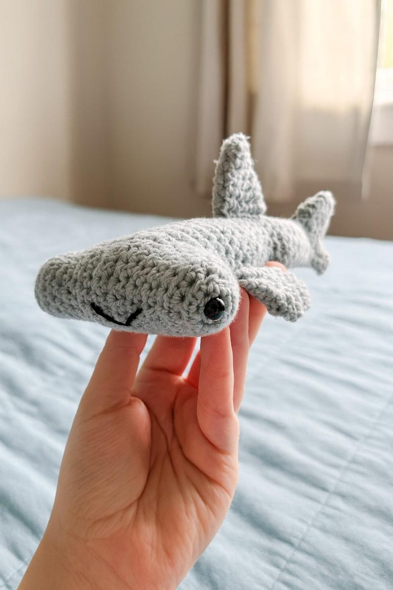 Hammerhead Shark Plush Amigurumi Crochet Toy Pattern, Cute Ocean Animal ...