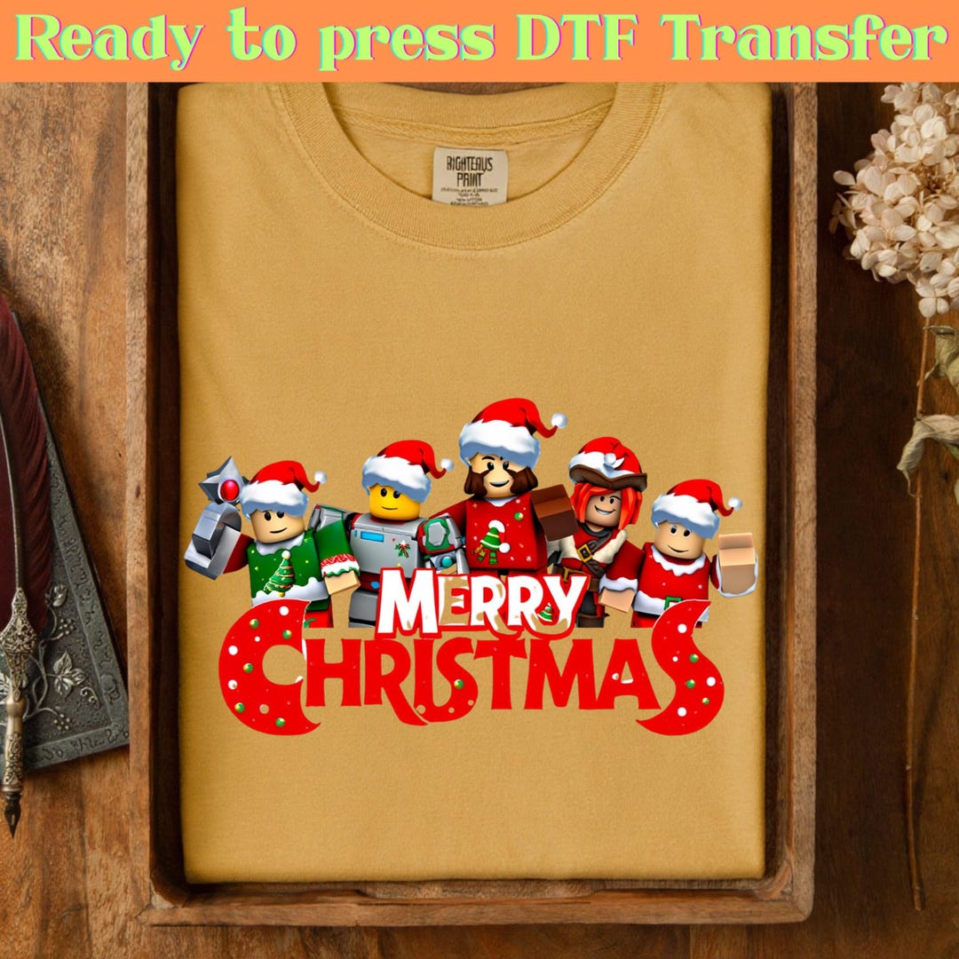 Roblox Merry Christmas DTF Transfer | Roblox Holiday Characters Print ...