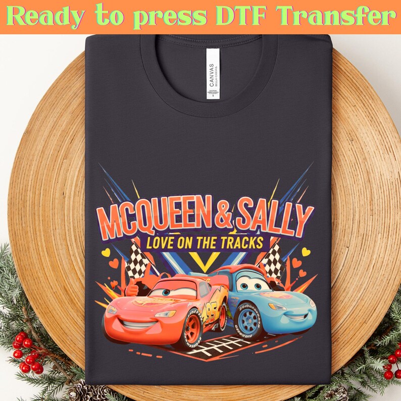Mcqueen and Sally DTF Transfer | Cars Racer Love Ready to Press ...