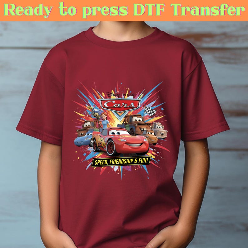 Cars Racing DTF | Lightning Mcqueen Transfer | Ready to Press Design - Etsy