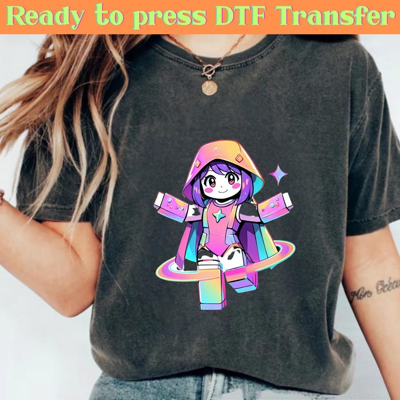 Roblox Girl Avatar DTF Transfer | Pastel Gamer Iron on | Ready to Press ...