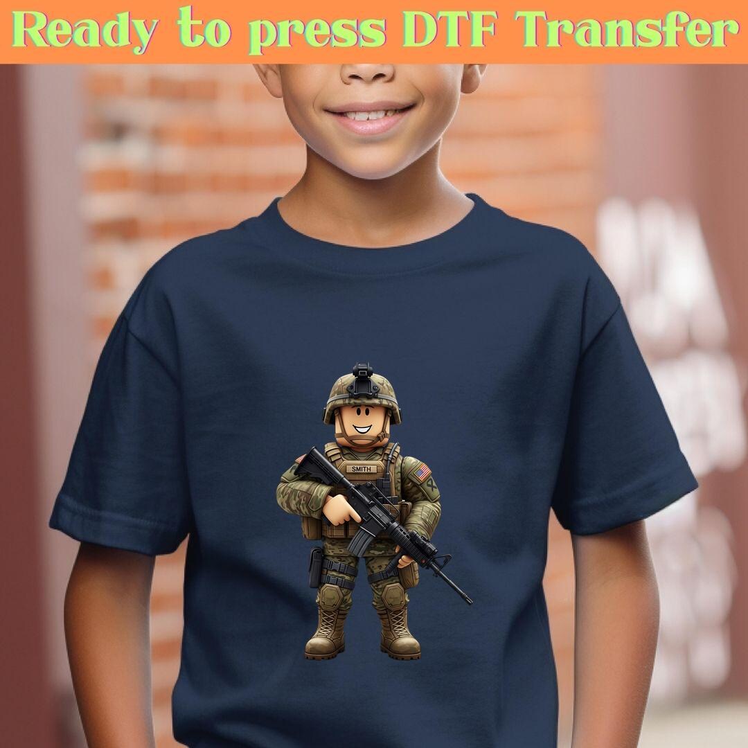 Roblox Soldier DTF Transfer: Military Heat Press Design for DIY Tee - Etsy