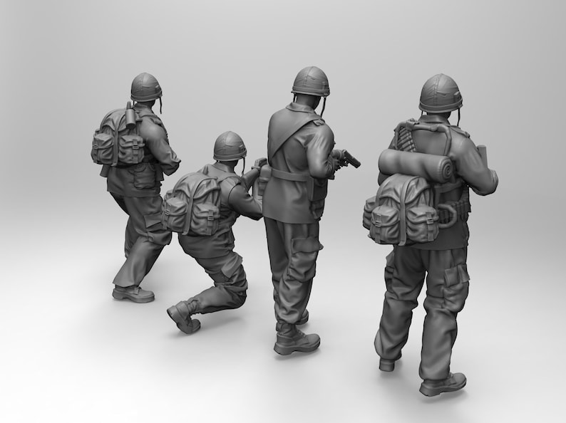 3D Printable Military Soldier Miniatures | Diorama STL File Set ...