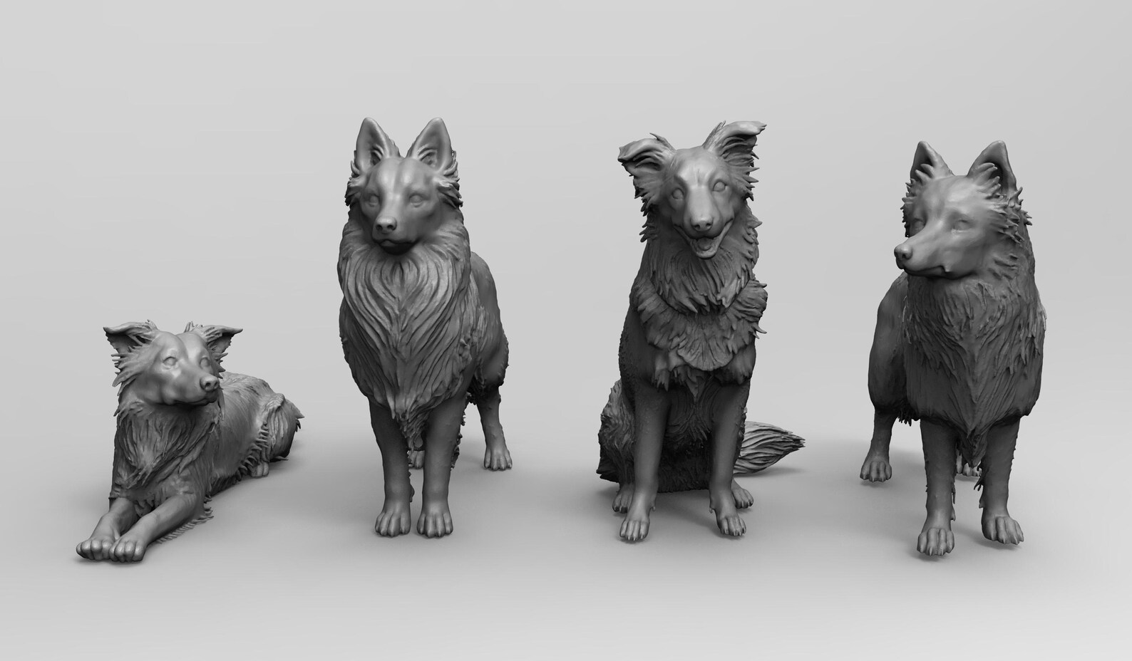 Border Collie STL – Detailed 3D Print Model Dogs (digital Download) - Etsy