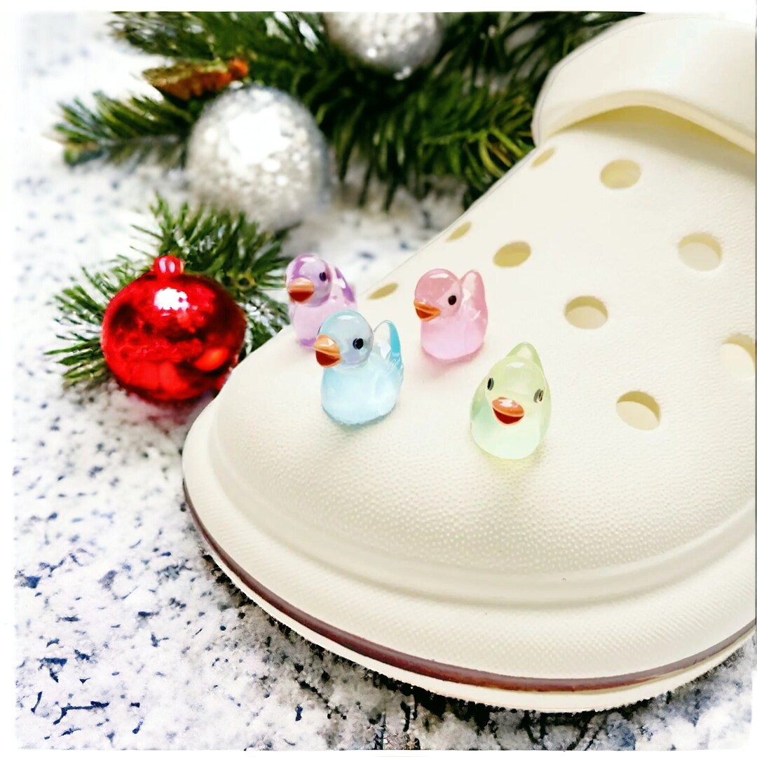 Crocs Charms 4-piece Set, Cute Three-dimensional Luminous Duck Shoe ...
