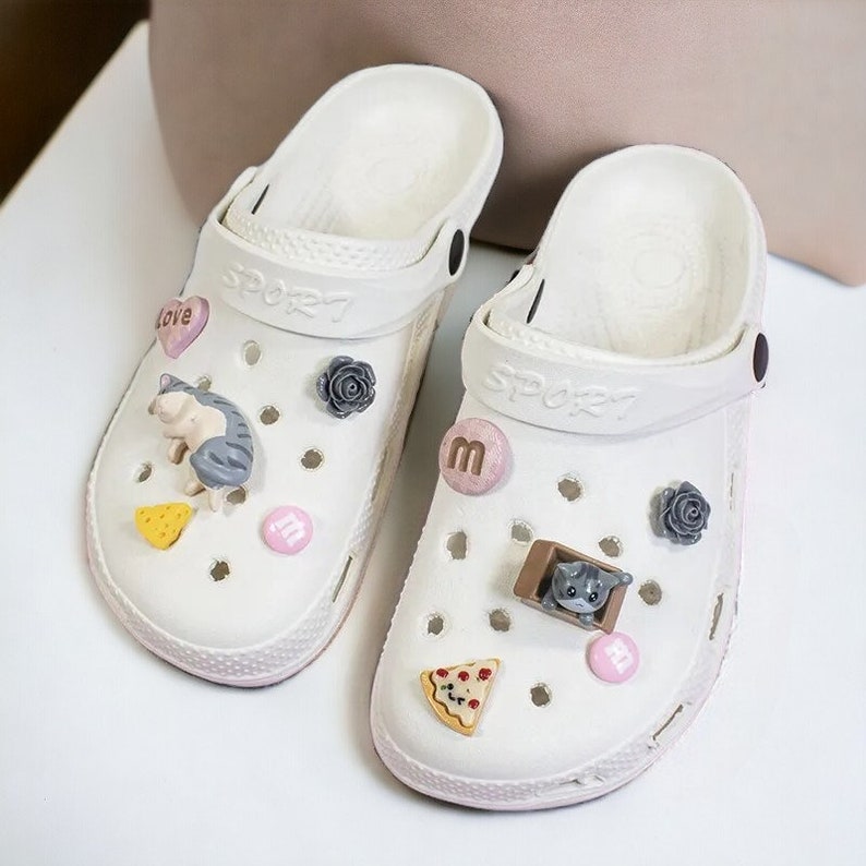 2024 Cute 3D Cats Croc Charms, DIY Shoe Decoration, Kids Women Girls ...