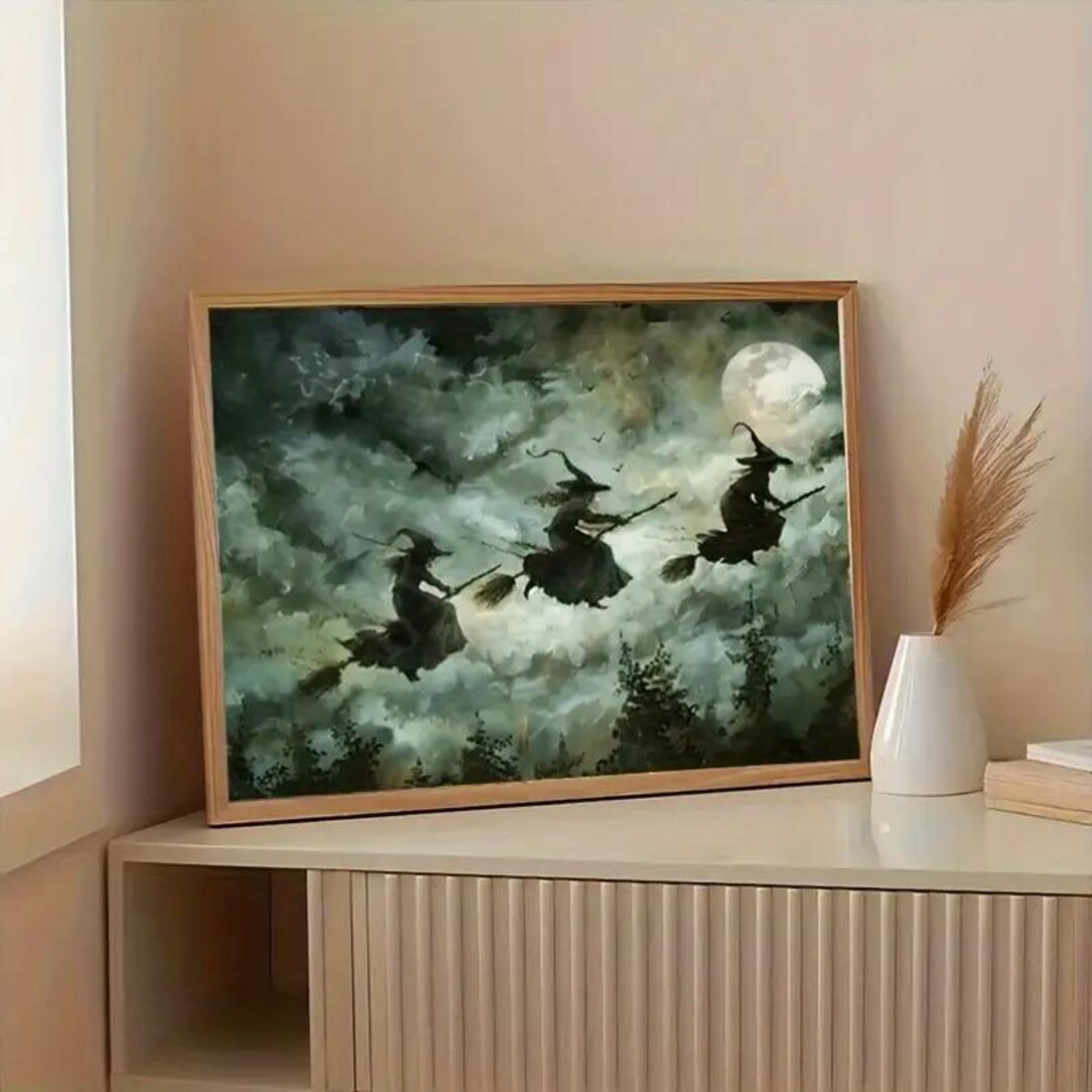 Dark, Emotional Witch Posters – Vintage Witch Wall Art, Moody Halloween ...