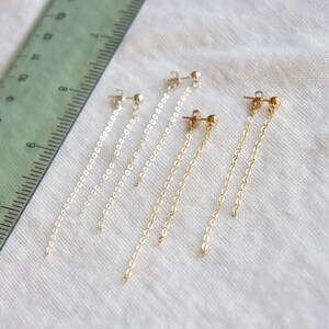 Simple Gold Chain Earrings, Minimalist Long Chain Earrings, Silver ...