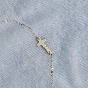 Dainty Cross Necklace, Little Gold Cross, Sideway Cross Necklace, Rose ...