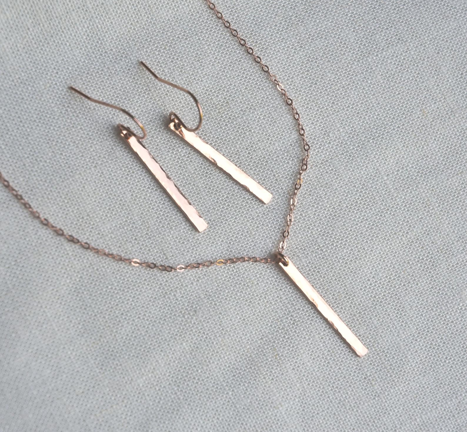 Dainty Everyday Minimalist Necklace and Earrings, Jewelry Set, Earrings ...