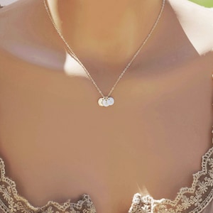 Everyday Minimal Necklace, Dainty Initial Disc Necklace, Simple Gold ...