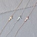 Dainty Cross Necklace, Little Gold Cross, Sideway Cross Necklace, Rose ...