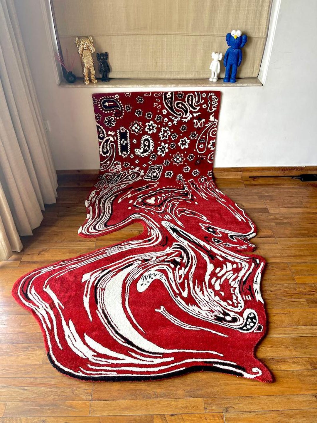 RED PERSIAN MELTING Rug / Wall Hanging / Home Decor / Hand Tufted ...