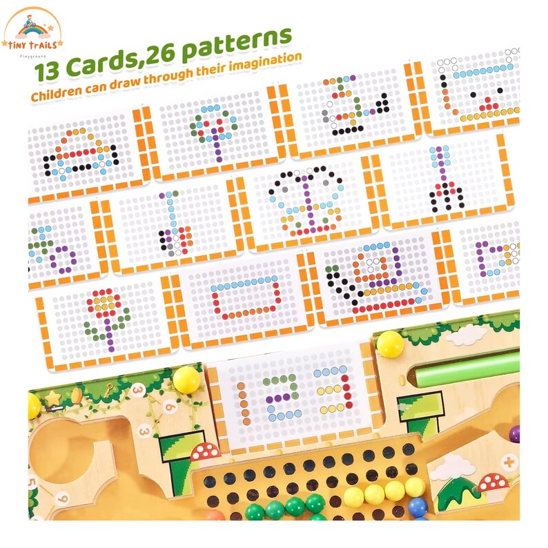 Wooden Magnetic Maze | Educational Color Sorting Game | Fine Motor ...