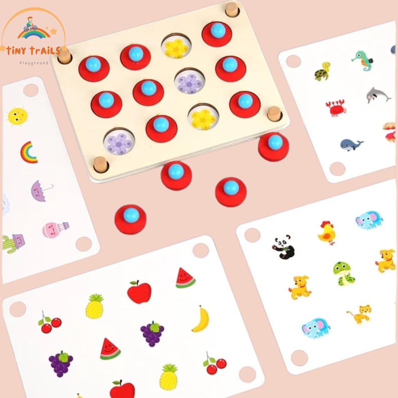 Wooden Memory Chess Set for Children | Montessori Educational Toy ...