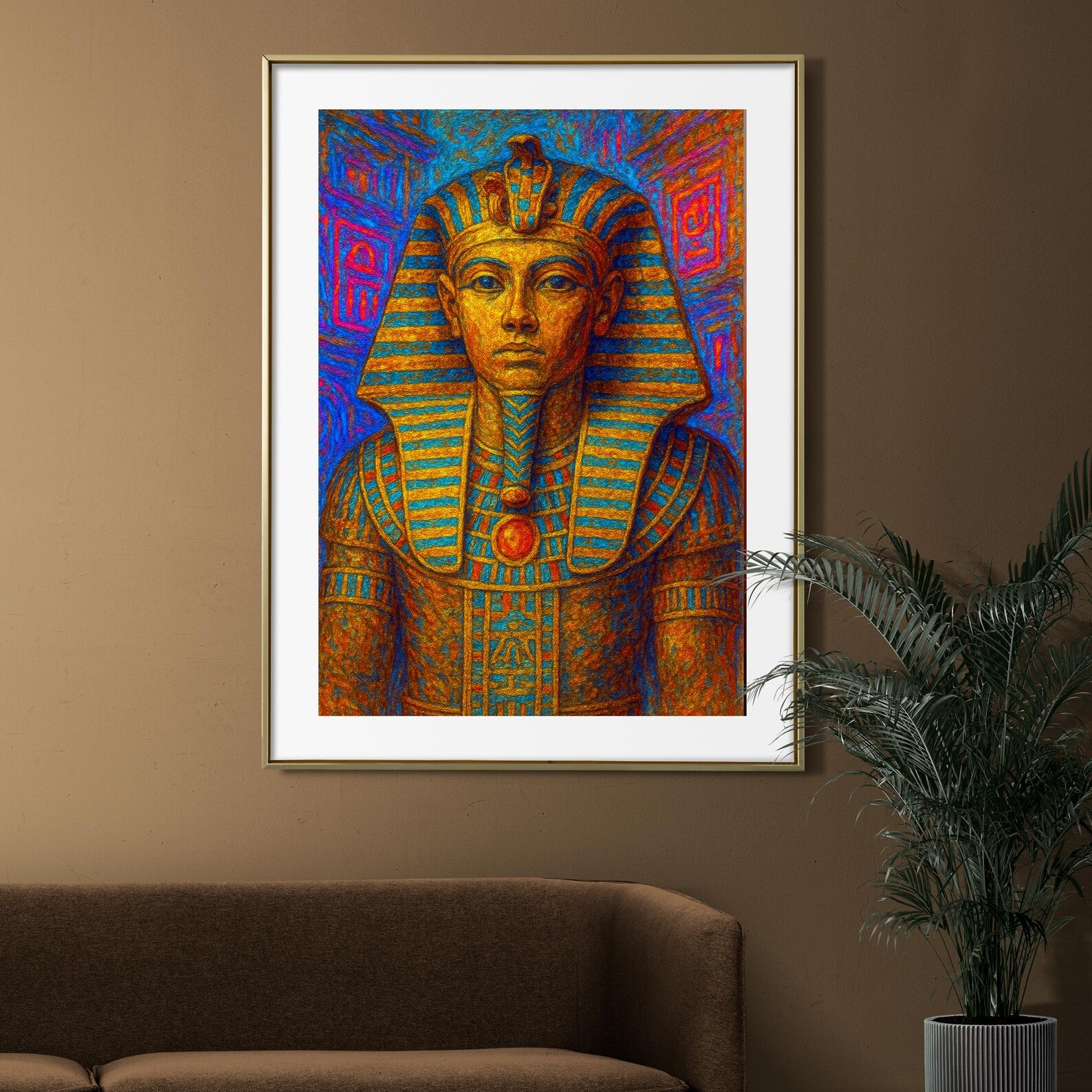 King Tutankhamun Digital Art Print: Egyptian Pharaoh Portrait (digital ...