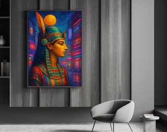 Egyptian Goddess Maat Print: Ancient Egypt Mythology Art (digital ...