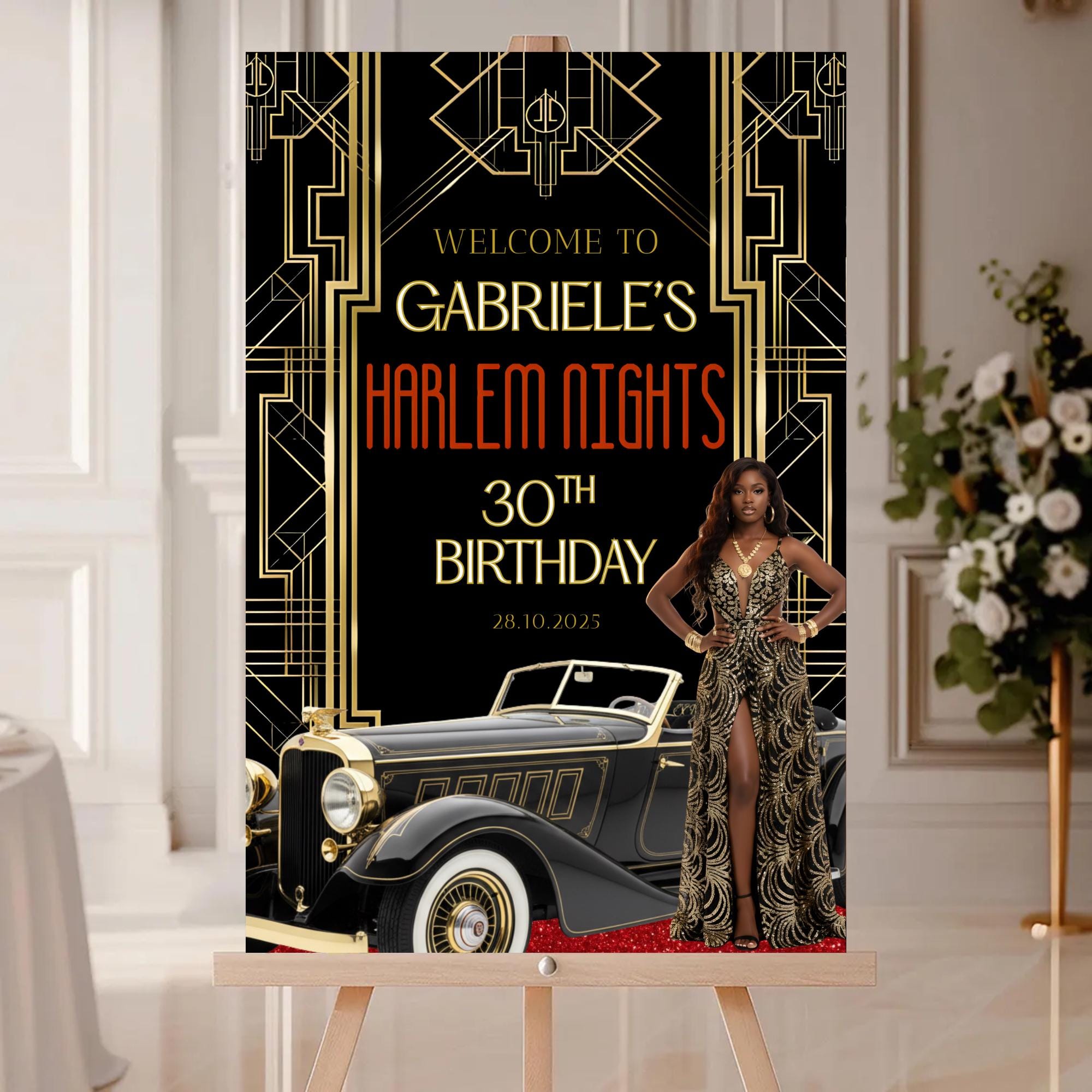 Harlem Nights Gatsby Welcome Sign, Roaring 20s Party Decor (digital ...