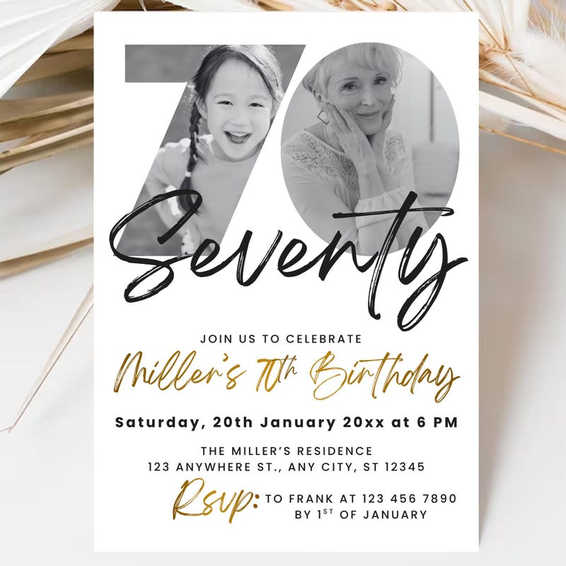 Personalised 70th Birthday Invites Man - Etsy