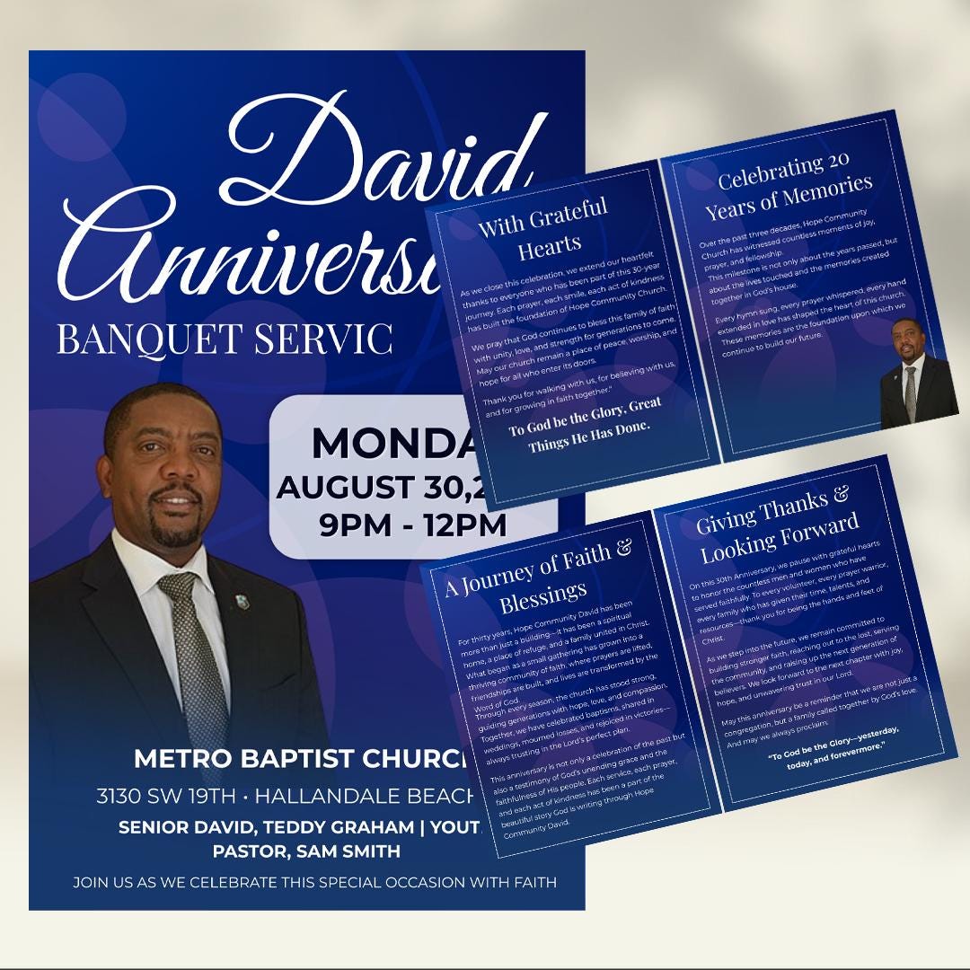 Pastor Anniversary Banquet Flyer Template: Purple & Gold Church Event ...