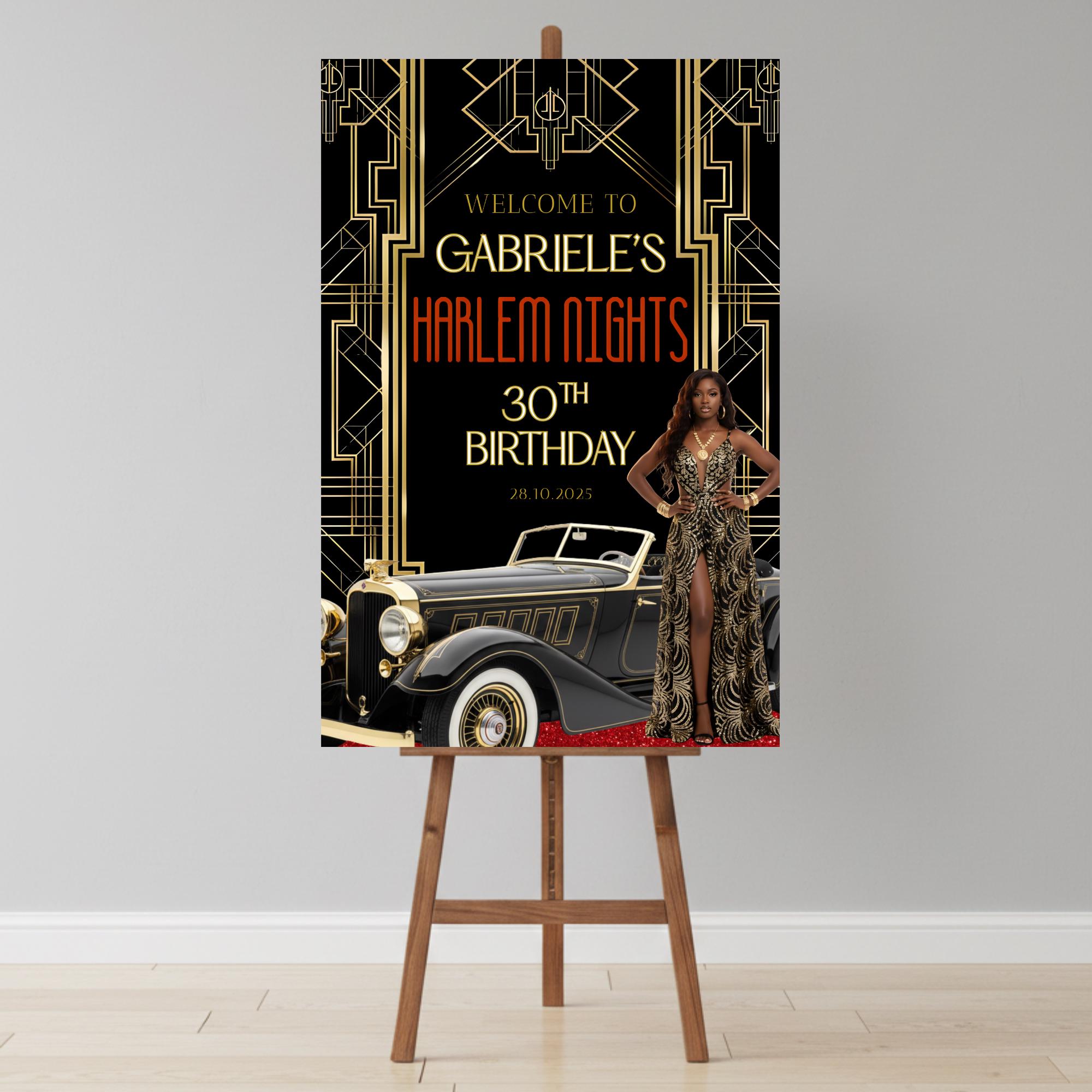 Harlem Nights Gatsby Welcome Sign, Roaring 20s Party Decor (digital ...