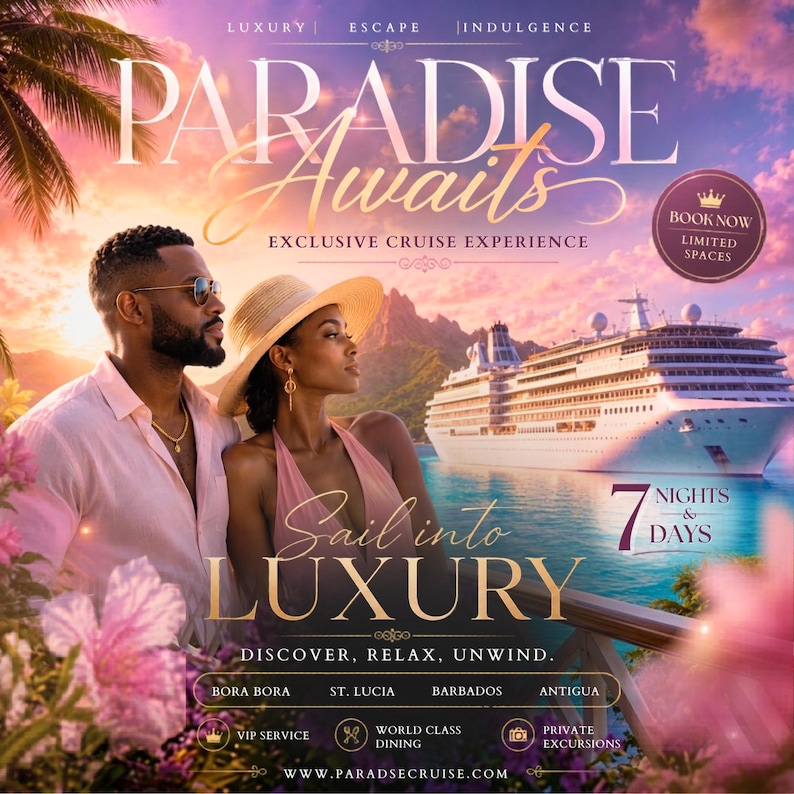 Luxury Cruise Trip Flyer Template | Travel Agent Instagram Post ...